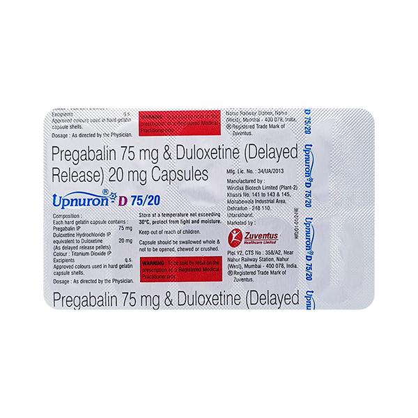 Buy UPNURON D 75/20 Capsule 10's Online at Upto 25% OFF | Netmeds
