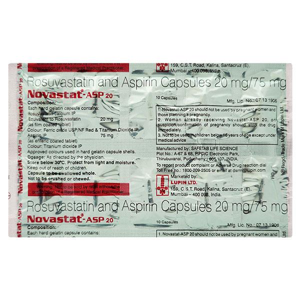 Buy NOVASTAT ASP 20 Capsule 10's Online at Upto 25% OFF | Netmeds