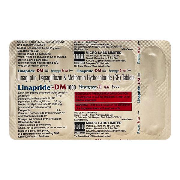 LINAPRIDE DM 1000 Tablet 10's