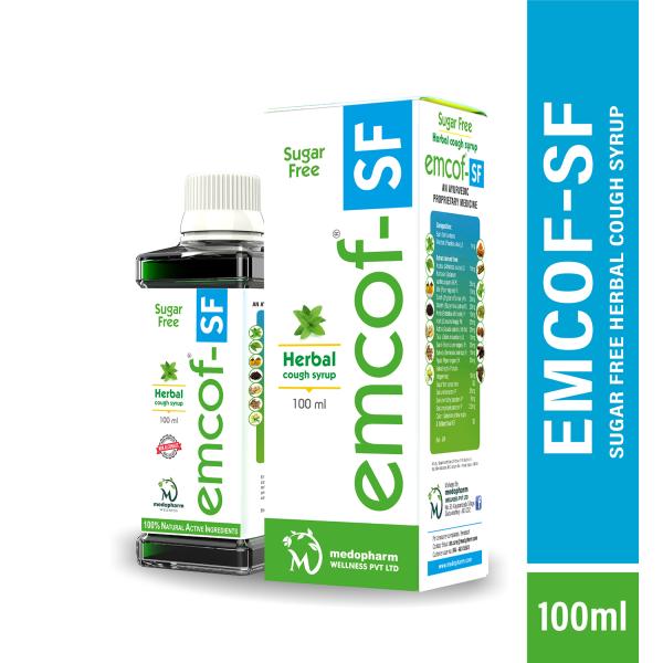 Emcof-SF Herbal Cough Syrup 100 ml Online at Discounted Price | Netmeds