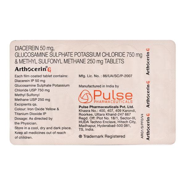 Buy ARTHOCERIN G Tablet 10's Online at Upto 25% OFF | Netmeds