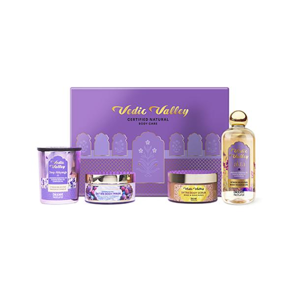 Buy Vedic Valley Body Care Gift Box Lavender Massage Oil, Candle, Detan ...