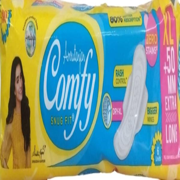 Amrutanjan Comfy Snug Fit Sanitary Pads - Dry XL 6 s Online at ...