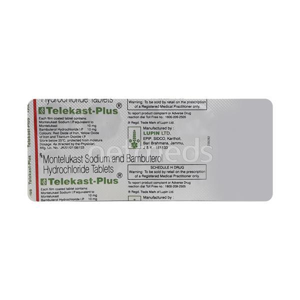 Telekast Plus Tablet 10'S Price, Uses, Side effects, Substitutes | Netmeds