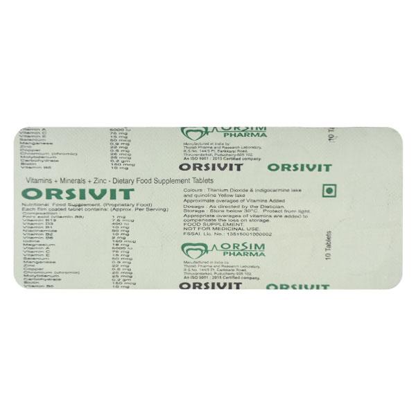 ORSIVIT Tablet 10's Price, Uses, Side effects, Substitutes | Netmeds