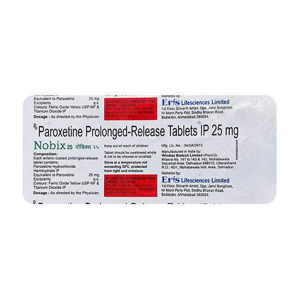 NOBIX 25 Tablet 10's : Price, Uses, Side Effects | Netmeds
