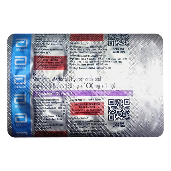 GLUFORMIN GS FORTE 1 Tablet 10's Price, Uses, Side effects, Substitutes ...