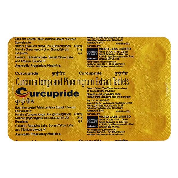 CURCUPRIDE Tablet 15's Price, Uses, Side effects, Substitutes | Netmeds