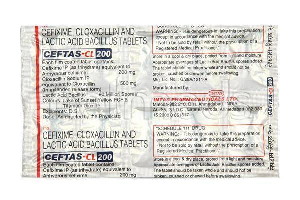 Ceftas CL 200mg Tablet 10'S : Price, Uses, Side Effects | Netmeds