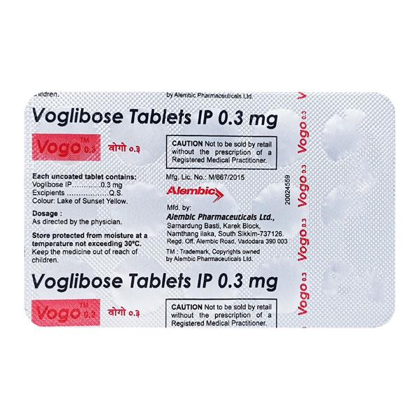 Vogo 0.3mg Tablet 15'S : Price, Uses, Side Effects | Netmeds