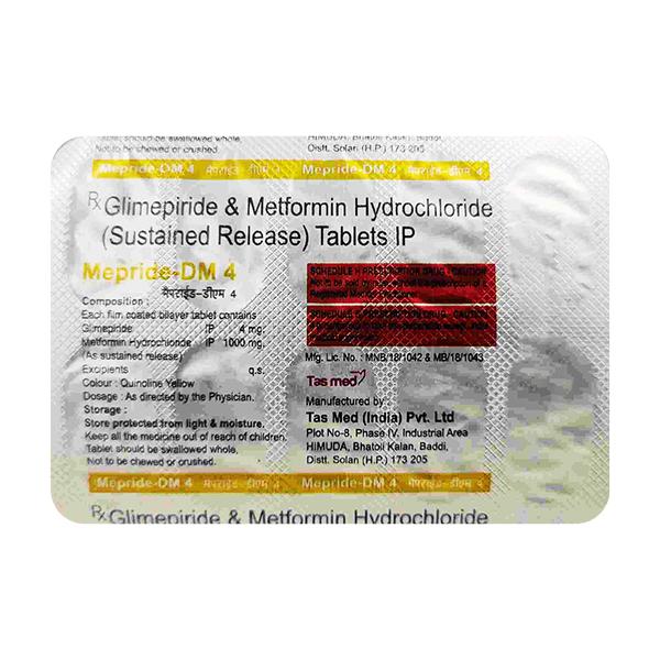 Buy MEPRIDE DM 4 Tablet 10's Online at Upto 25% OFF | Netmeds