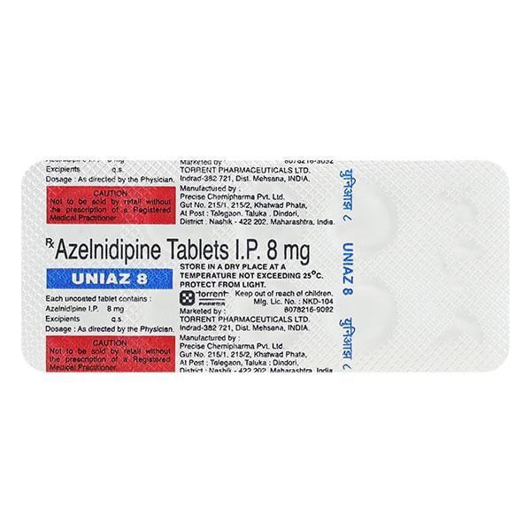 UNIAZ 8mg Tablet 10's : Price, Uses, Side Effects | Netmeds