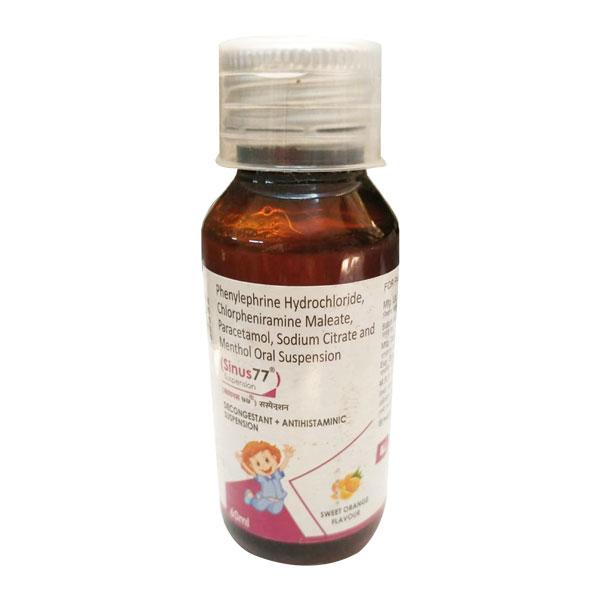 SINUS 77 SWEET ORANGE FLAVOUR Suspension 60ml Price, Uses, Side effects ...