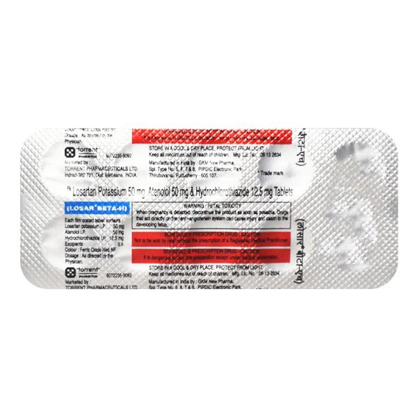 Losar Beta H Tablet 10'S : Price, Uses, Side Effects | Netmeds