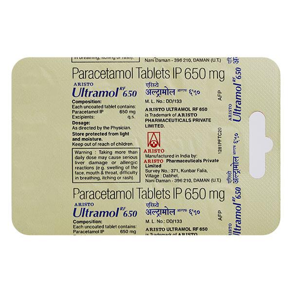 ULTRAMOL RF 650 Tablet 10's Price, Uses, Side effects, Substitutes ...