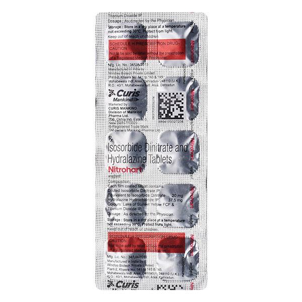 NITROHART 20mg Tablet 10's Price, Uses, Side effects, Substitutes | Netmeds