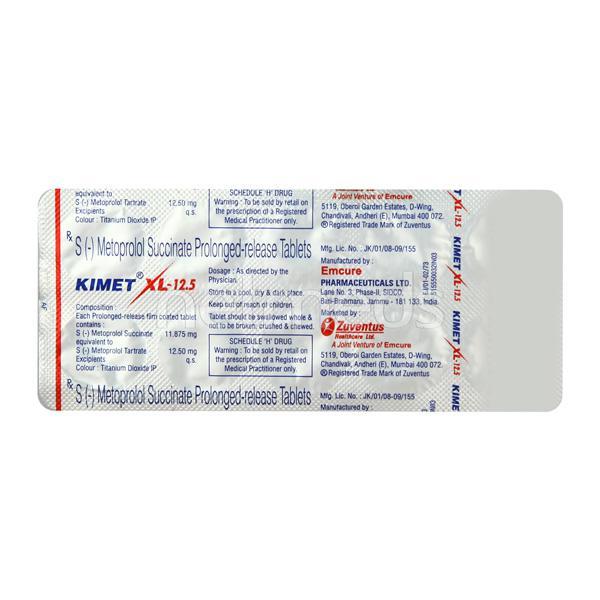 Kimet XL 12.5mg Tablet 10'S : Price, Uses, Side Effects | Netmeds