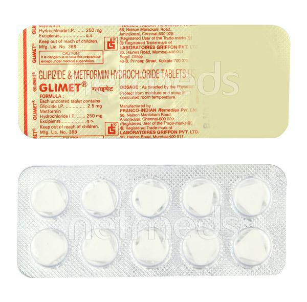 Glimet Tablet 10'S : Price, Uses, Side Effects | Netmeds