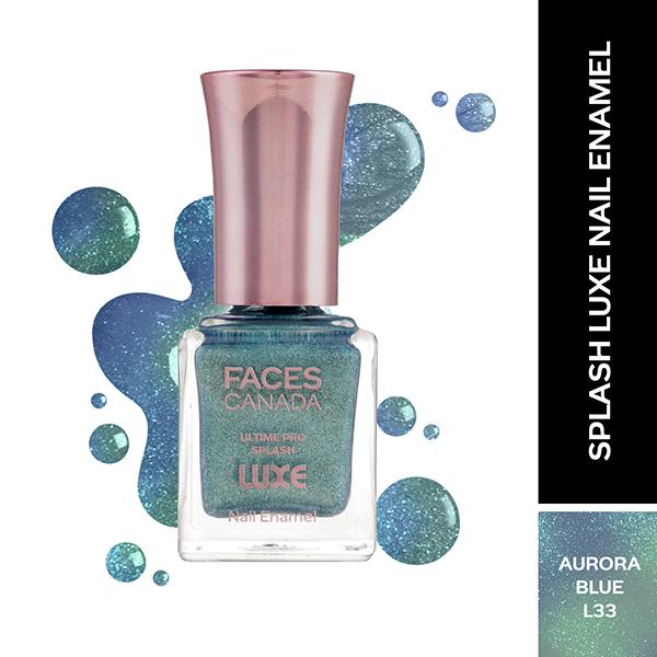 Buy Faces Canada Ultime Pro Splash Luxe Nail Enamel - Aurora Blue (L33) 12 ml Online at ...