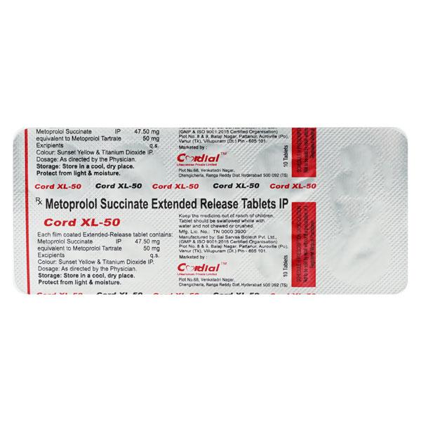 CORD XL 50mg Tablet 10's : Price, Uses, Side Effects | Netmeds