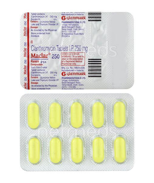 Maclar 250mg Tablet 10'S Price, Uses, Side effects, Substitutes | Netmeds