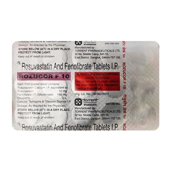 ROZUCOR F 10 Tablet 15's Price, Uses, Side effects, Substitutes | Netmeds
