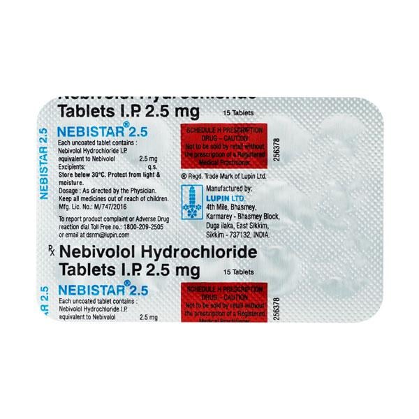 Nebistar 2.5mg Tablet 15'S : Price, Uses, Side Effects | Netmeds
