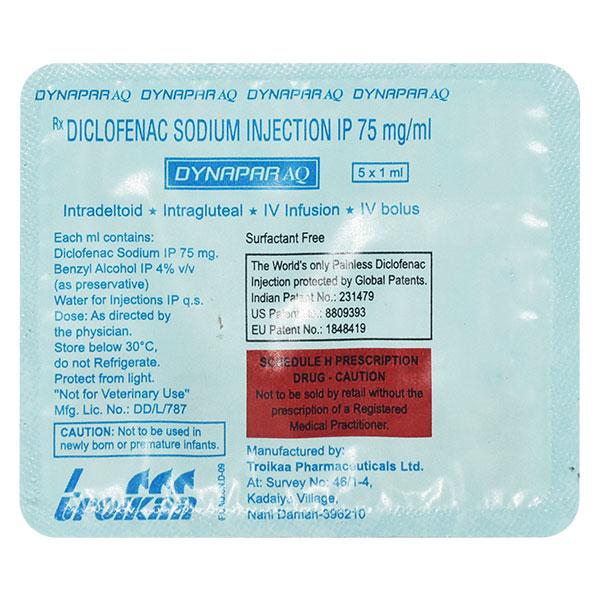 Dynapar AQ 75mg Injection 5X1Ml - Price, Uses, Side Effects | Netmeds