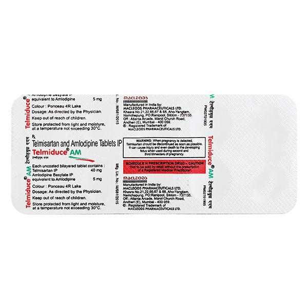 Telmiduce AM 40/5mg Tablet 10'S : Price, Uses, Side Effects | Netmeds