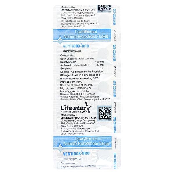 Ventidox Bro Tablet 10'S Price, Uses, Side effects, Substitutes | Netmeds