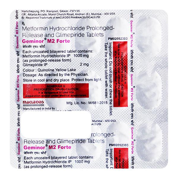 Geminor M2 Forte Tablet 15'S - Price, Uses, Side Effects | Netmeds