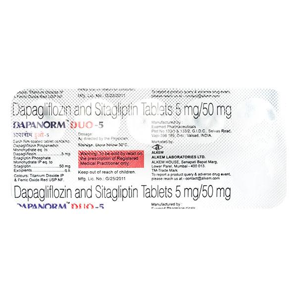 Buy DAPANORM DUO 5 Tablet 10's Online at Upto 25% OFF | Netmeds