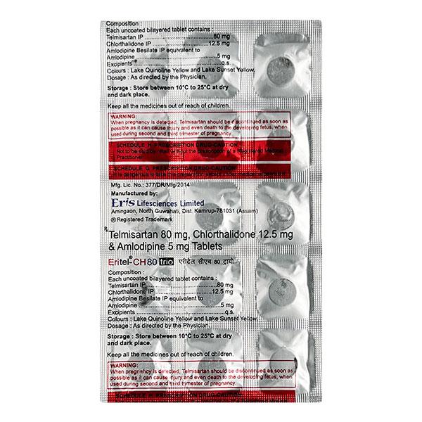 Eritel CH Trio 80mg Tablet 15'S : Price, Uses, Side Effects | Netmeds