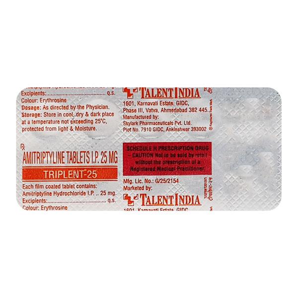 Triplent 25mg Tablet 10'S : Price, Uses, Side Effects | Netmeds