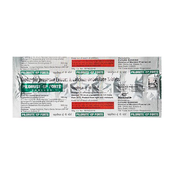 Buy PILORUTE EP FORTE Tablet 7's Online | Netmeds