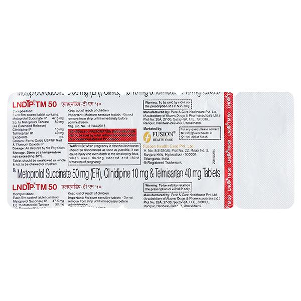 Buy LNDIP TM 50 Tablet 10's Online at Upto 25% OFF | Netmeds