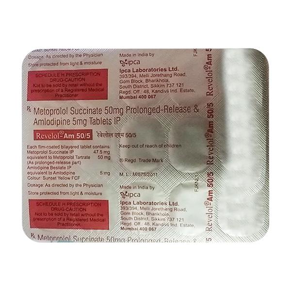 REVELOL AM 50/5 Tablet 15's Price, Uses, Side effects, Substitutes ...
