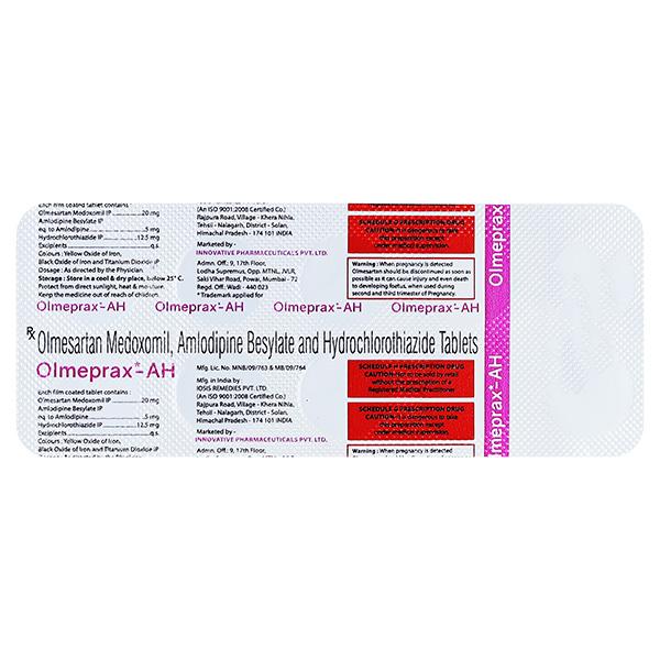 OLMEPRAX AH 20 Tablet 10's : Price, Uses, Side Effects | Netmeds