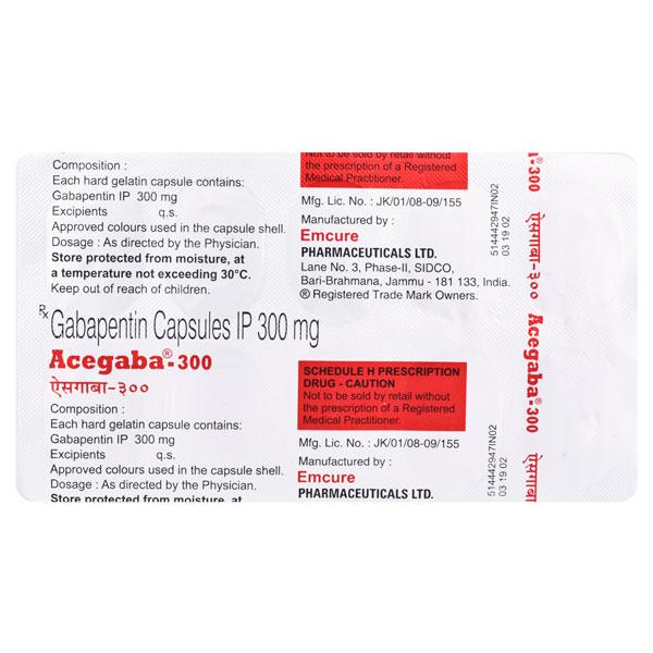 Buy ACEGABA 300 Capsule 10's Online at Upto 25% OFF | Netmeds