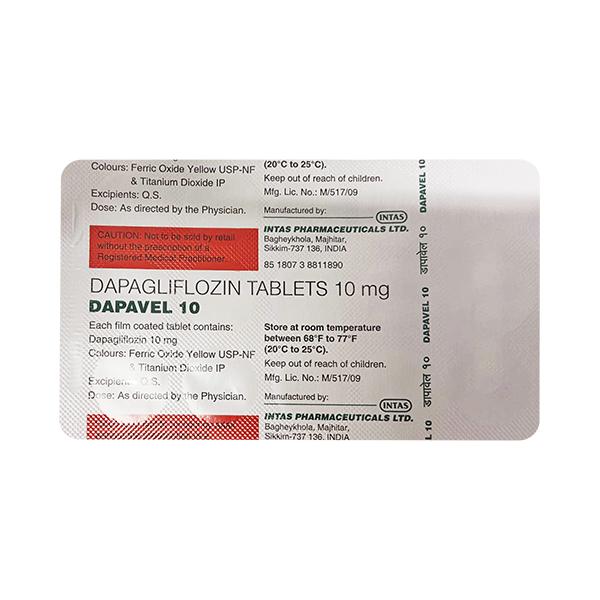 DAPAVEL 10 Tablet 10's : Price, Uses, Side Effects | Netmeds