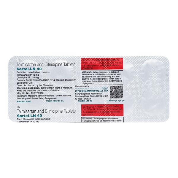 Sartel LN 40 Tablet 10'S : Price, Uses, Side Effects | Netmeds