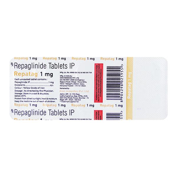 REPATAG 1 Tablet 10's Price, Uses, Side effects, Substitutes | Netmeds