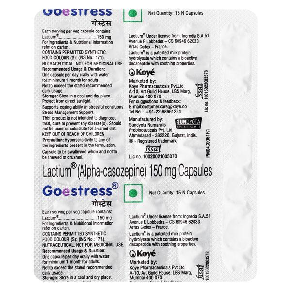 Goestress Capsule 15'S : Price, Uses, Side Effects | Netmeds