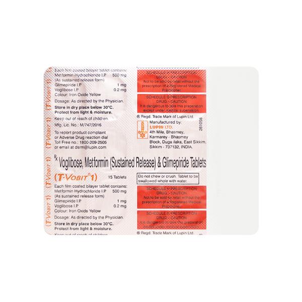 T Vobit 1mg Tablet 15'S : Price, Uses, Side Effects | Netmeds