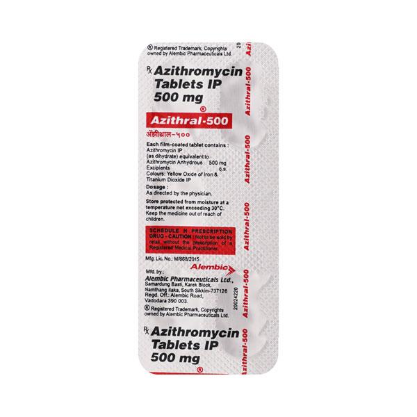 Azithral 500mg Tablet 5'S - Price, Uses, Side Effects | Netmeds