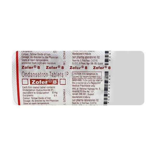 Zofer 8mg Tablet 10'S Price, Uses, Side effects, Substitutes | Netmeds