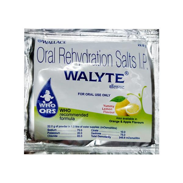 WALYTE ORS LEMON FLAVOUR Sachet 22gm Price, Uses, Side effects ...