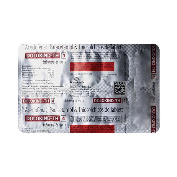 Buy DOLOKIND TH 4 Tablet 10's Online | Netmeds