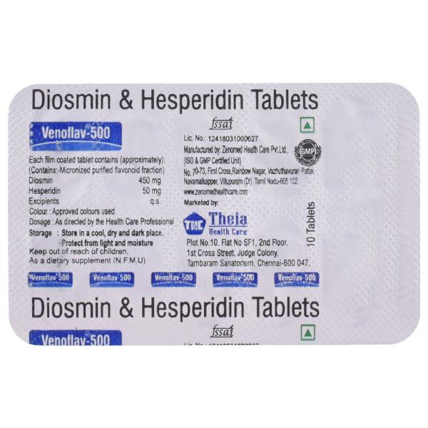 VENOFLAV 500 Tablet 10's Price, Uses, Side effects, Substitutes | Netmeds