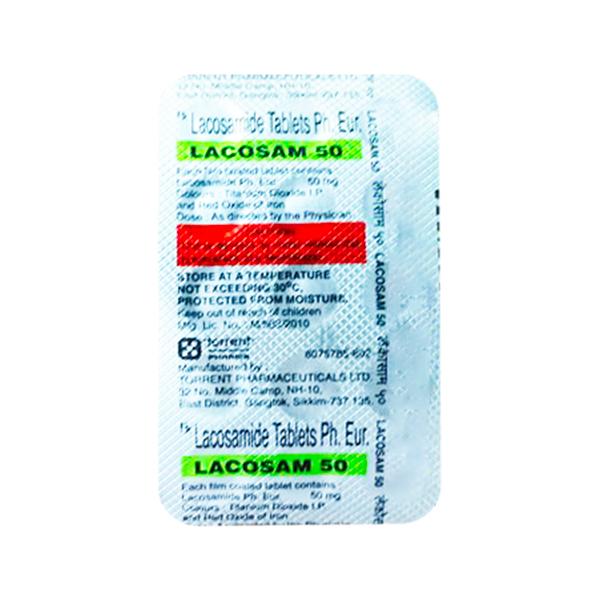 LACOSAM 50 Tablet 15's Price, Uses, Side effects, Substitutes | Netmeds